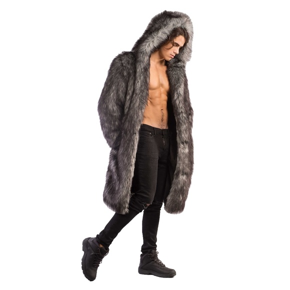 FURROCIOUS FURR | Jackets & Coats | Furrocious Furr Mens Faux Fur Gray ...
